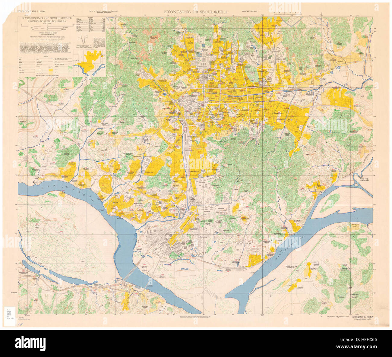 Seoul city plans 1946 Stock Photo - Alamy