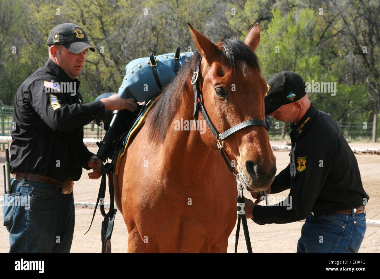 Farriers Sgt. Jon Husby, left, and Cpl. John Slatton, from the Fort ...