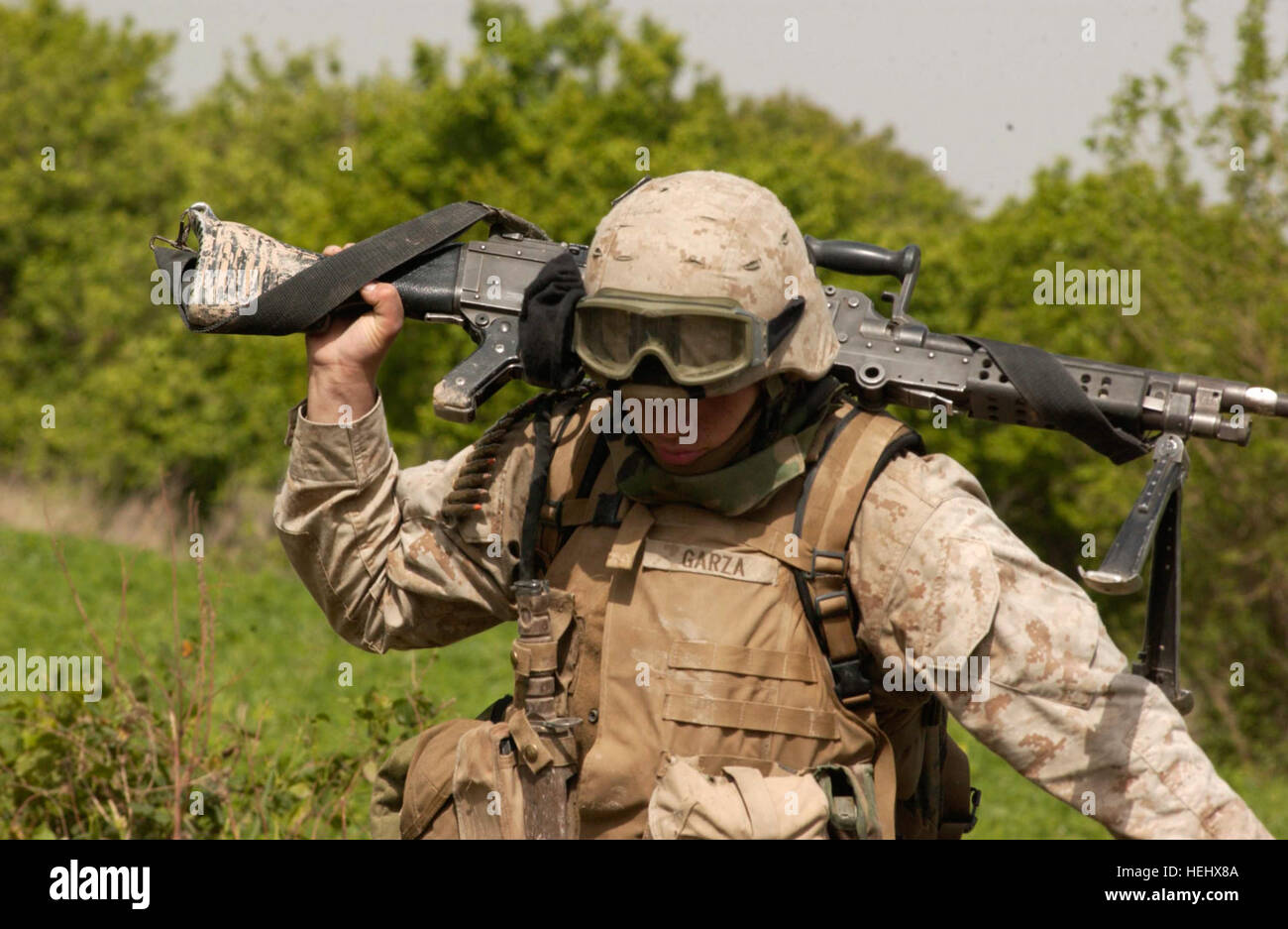 BAGHDAD, Iraq -- (April 2, 2005) - PFC Erik Garza, 22, a machine gunner ...