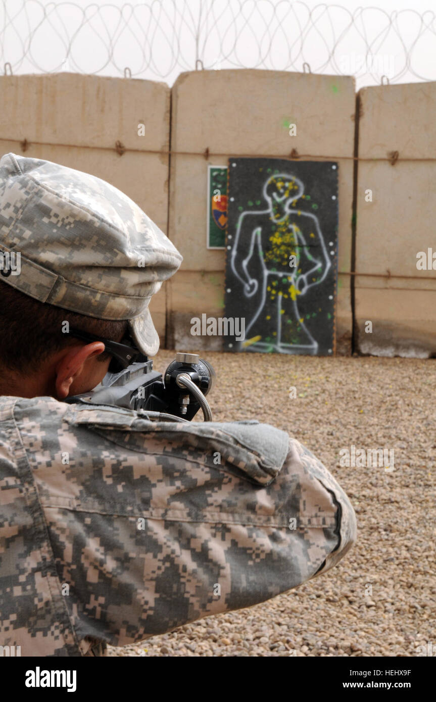 A Soldier assigned to 108th Military Police Company, 705th MP Battalion ...