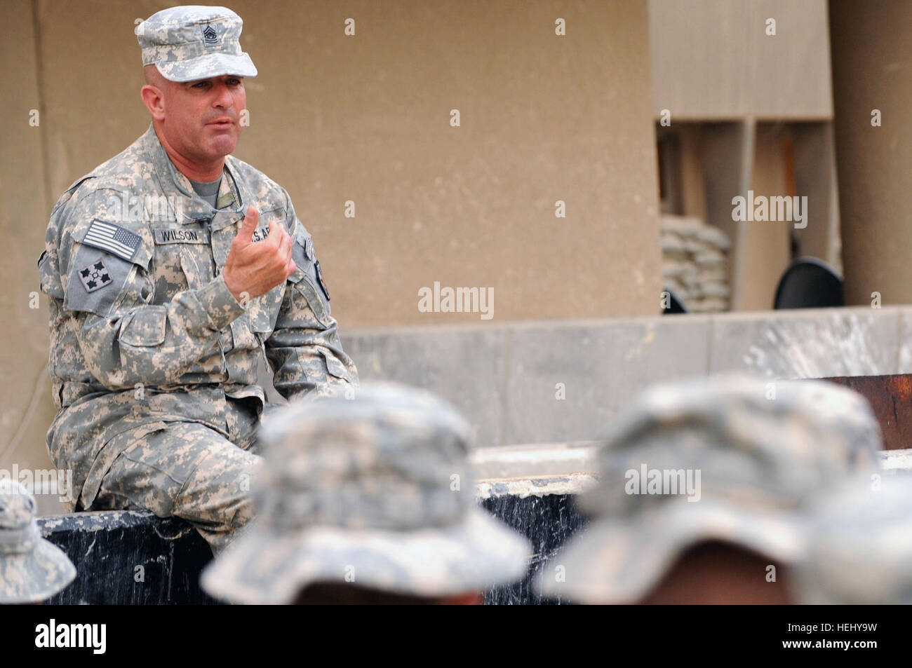 U.S. Army Command Sgt. Maj. Lawrence Wilson from Austin, Texas, command ...