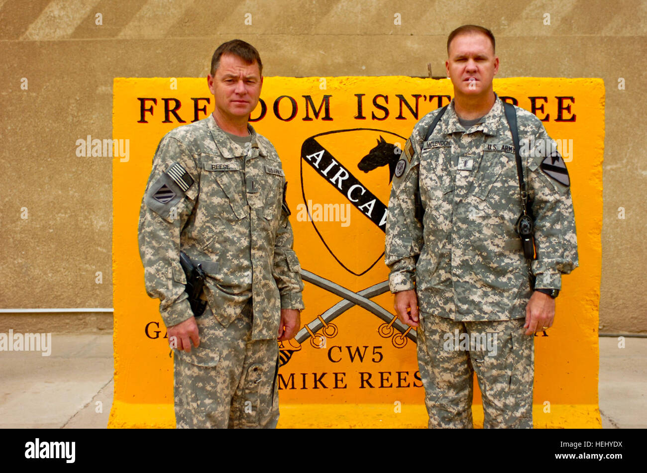 Chief Warrant Officer Michael Reese (left), brigade standardizations ...