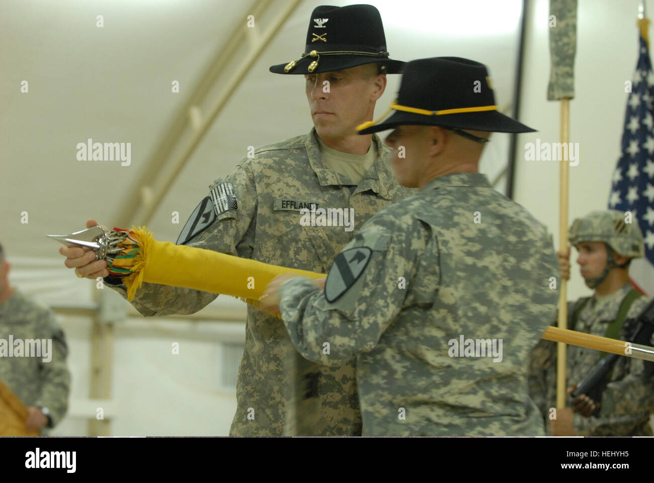 Col. Scott L. Efflandt and Command Sgt. Maj. Robert F. Leimer, command ...
