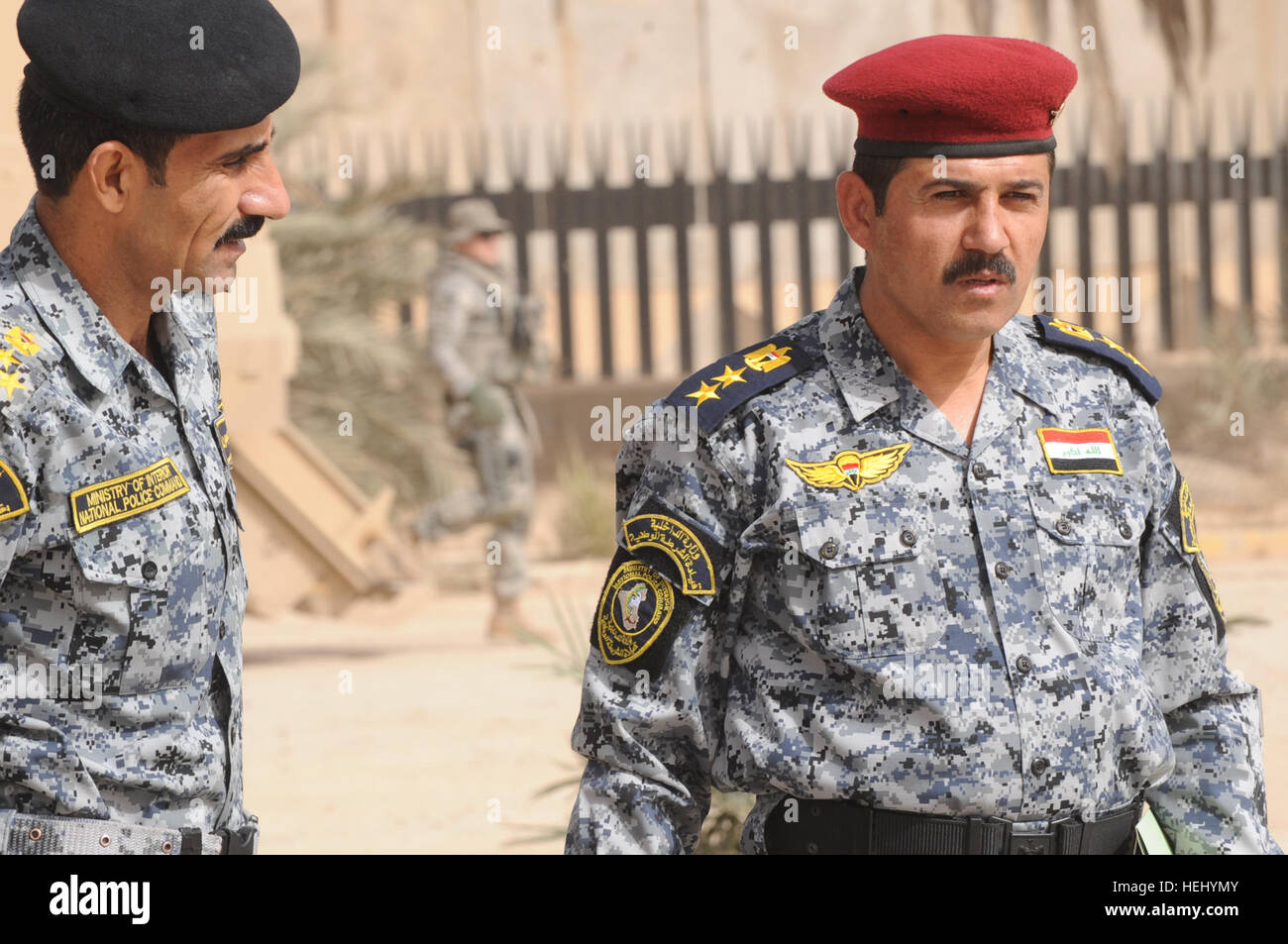 Iraqi national police Brig. Gen. Ali Ibraheem Dabown (left), commander ...