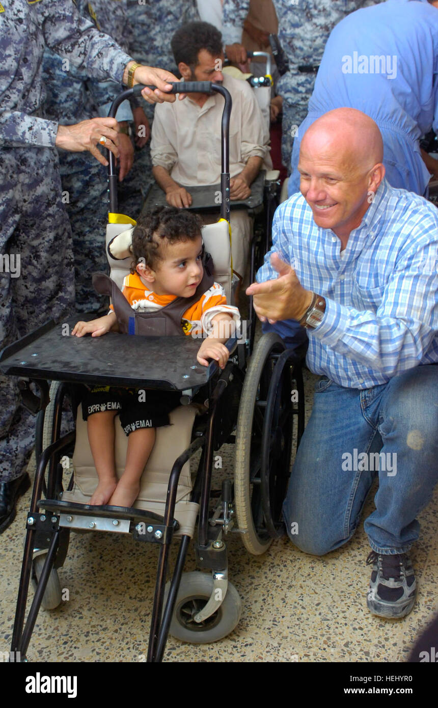 Brad Blauser, of Dallas, Texas, founder of Wheelchairs for Iraqi kids ...