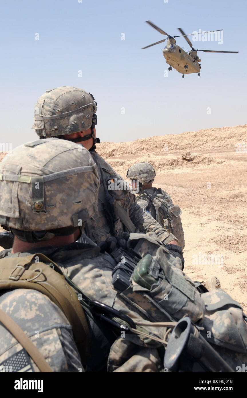 U.S. and Iraqi Soldiers conduct a large air assault operation in the Ma ...