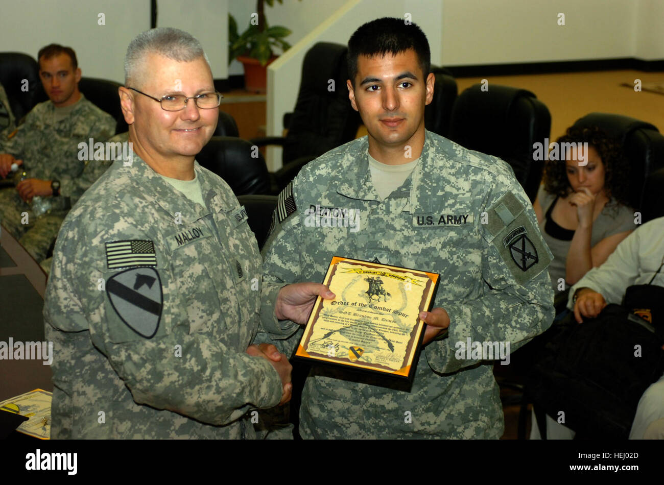 Command Sgt. Maj. Rory Malloy (left), senior enlisted advisor, 1st ...