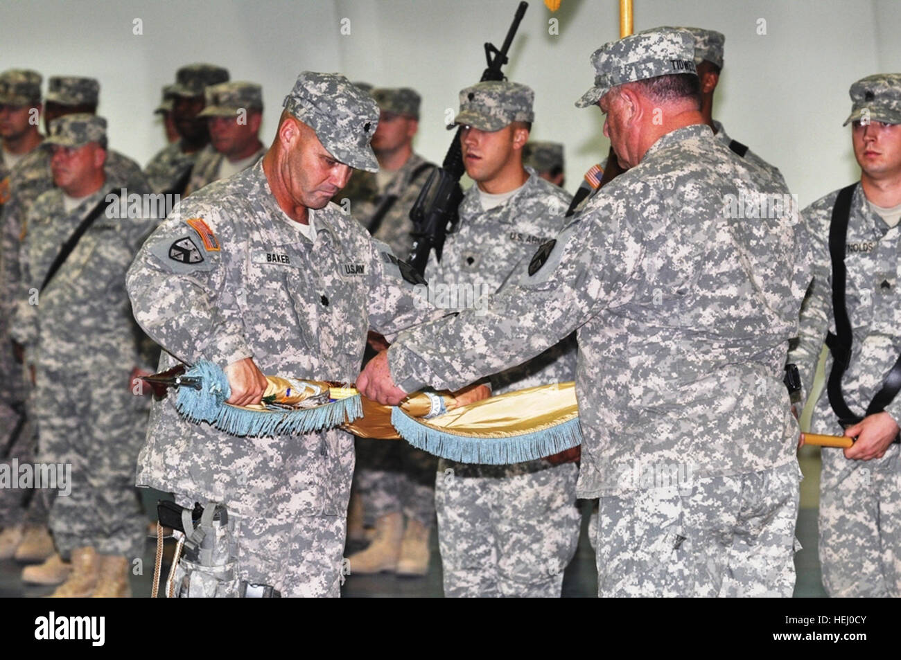 Lt. Col. Tommy H. Baker and Command Sgt. Maj. Larry L. Tidwell, command ...