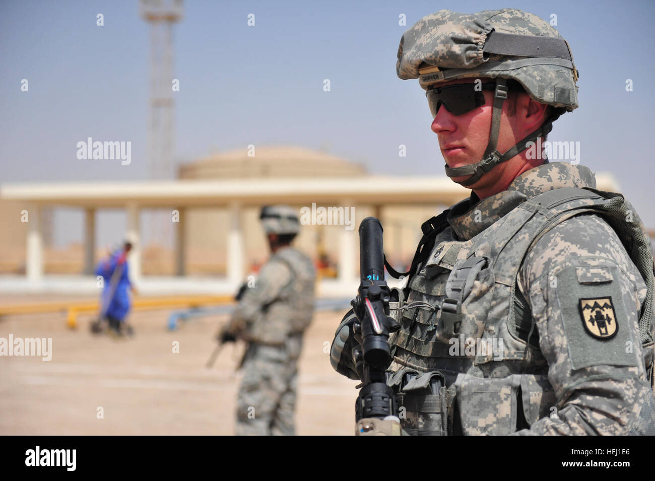 Staff Sgt. Brian Carver of Aurora, Colo., conducts security for members ...
