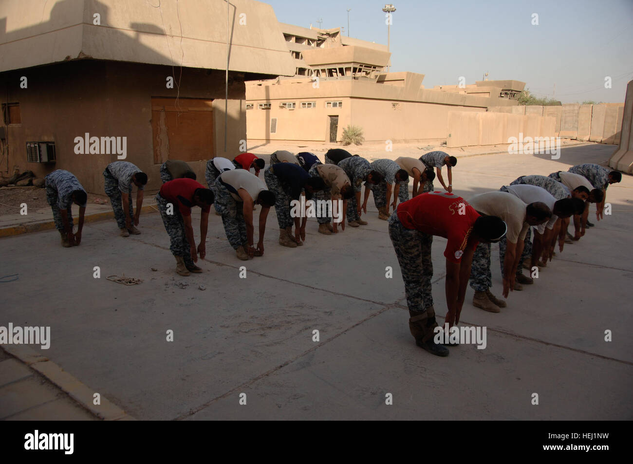 Iraqi security forces from the the 1st National Police Division prepare ...
