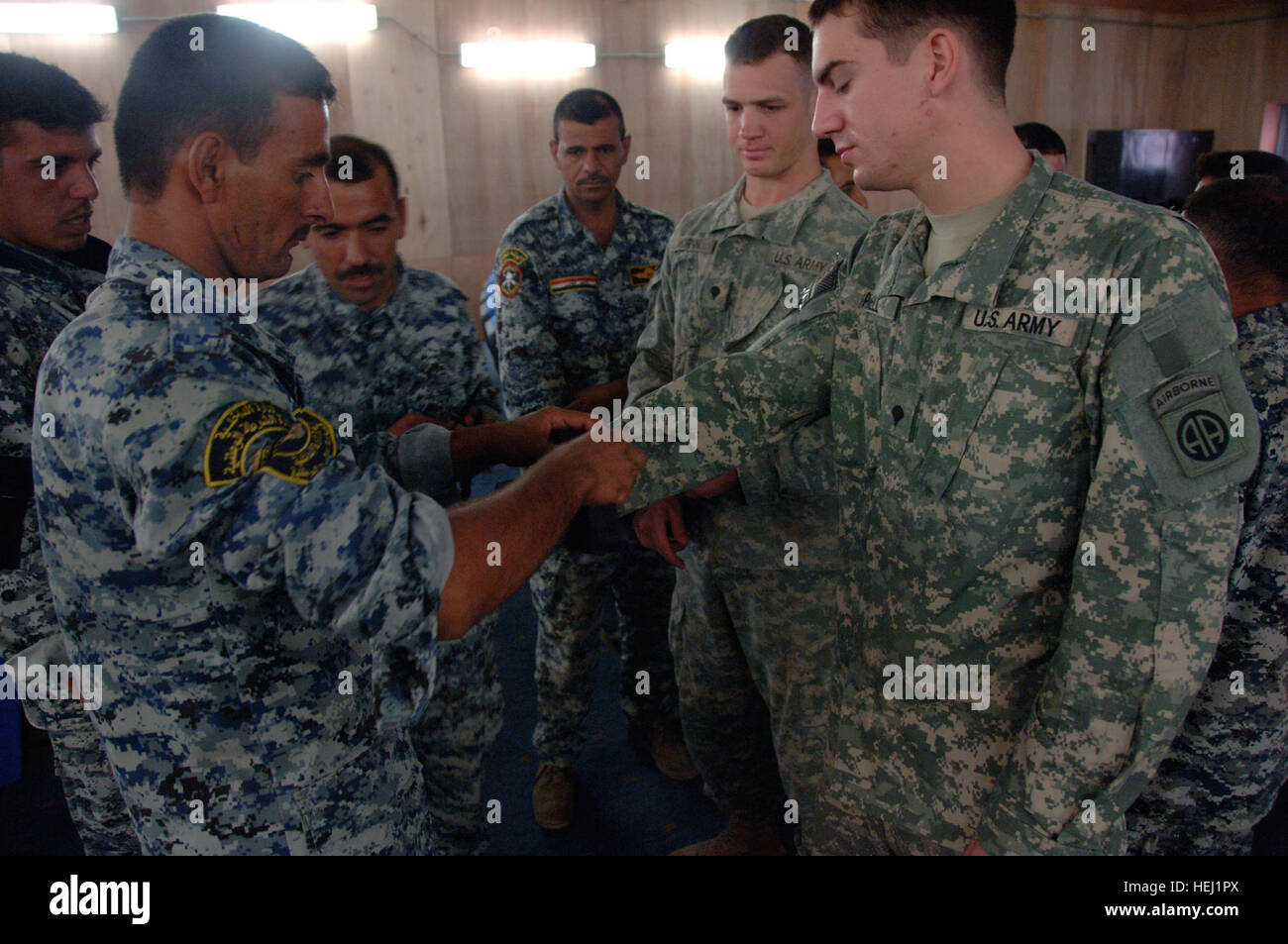 An Iraqi security forces member from the 1st National Police Division ...