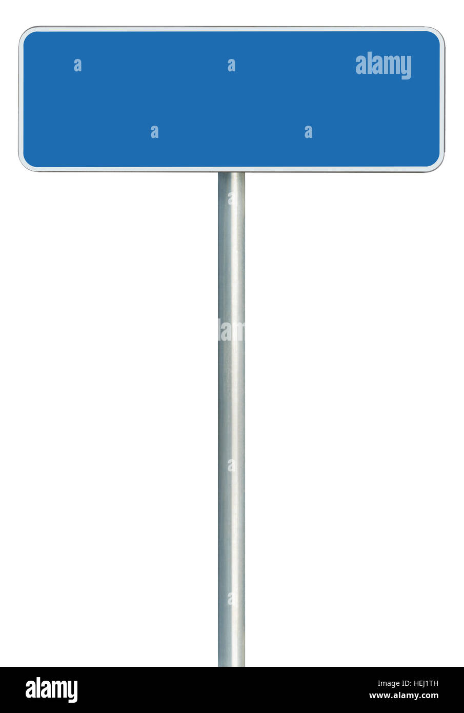 Blank Blue Road Sign Isolated, Large White Frame Framed Roadside ...