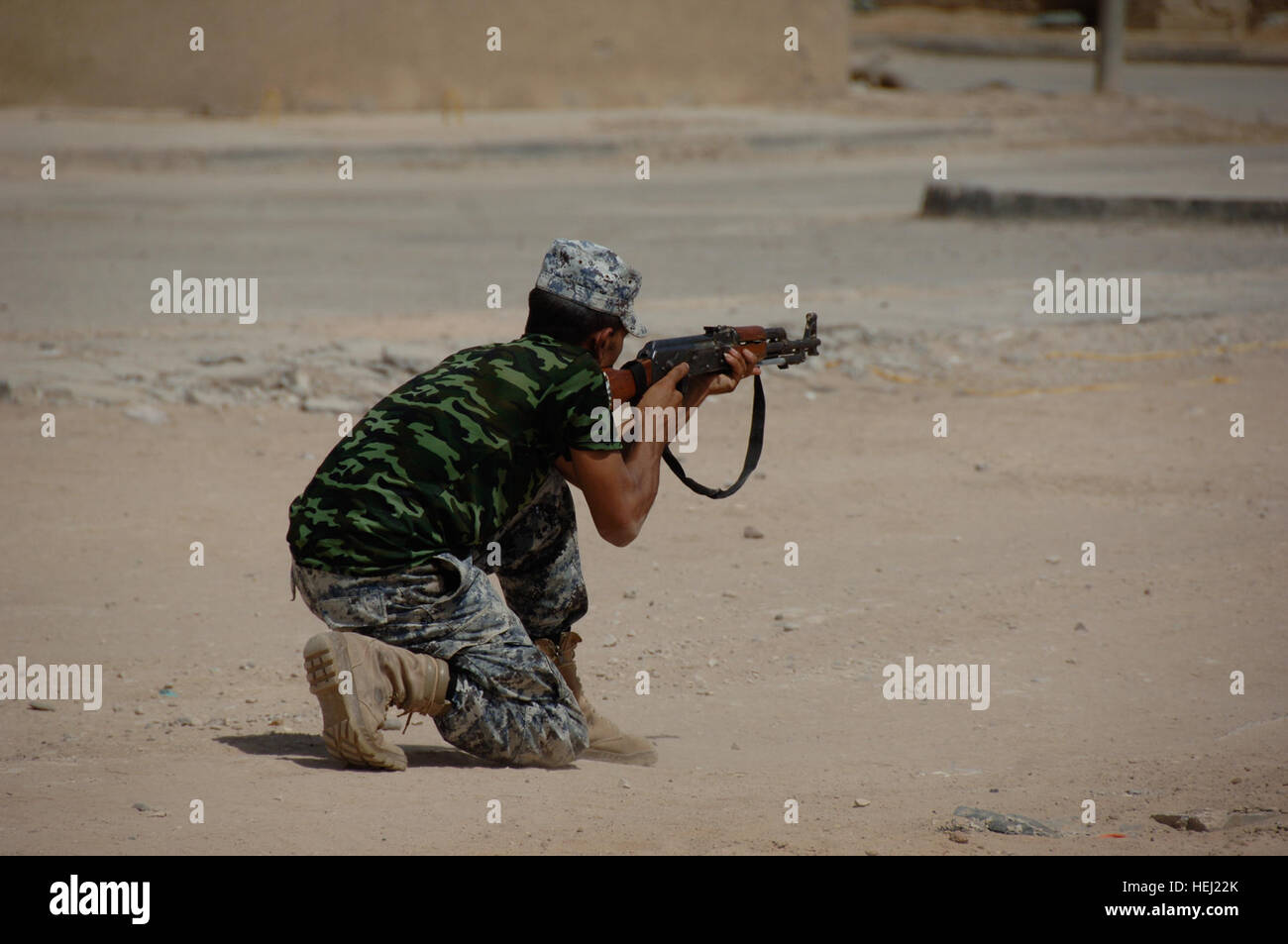A member of the Iraqi security forces from the 1st National Police ...