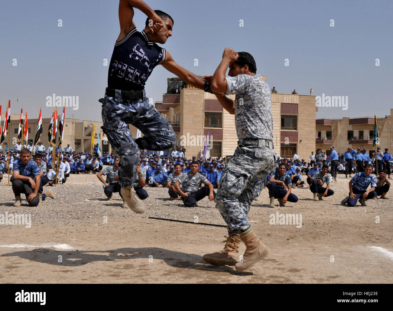 Iraqi Federal Policemen perform proper techniques for hand-to-hand ...