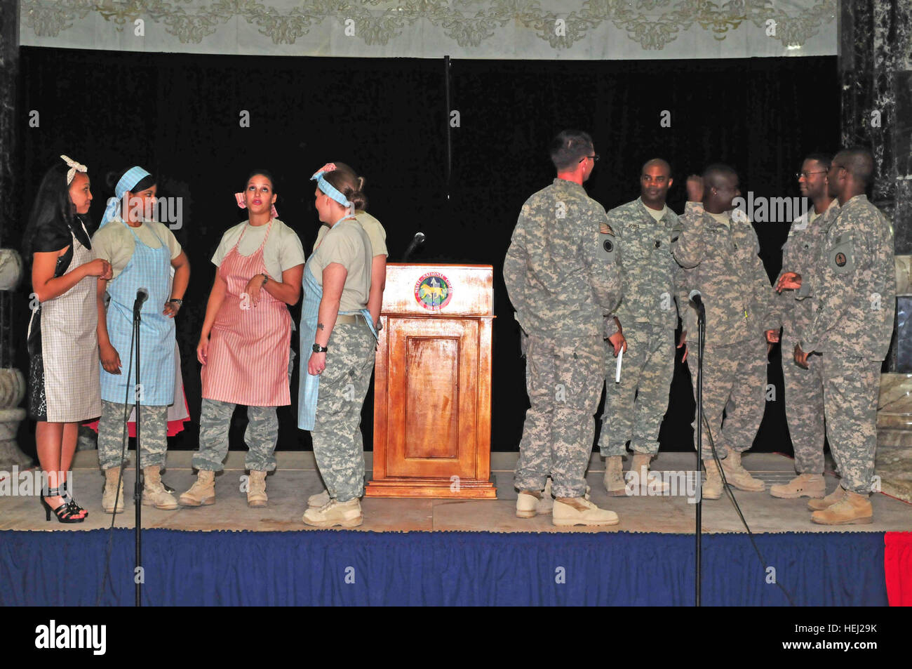 Soldiers participated in the skit to honor the women who paved the way ...