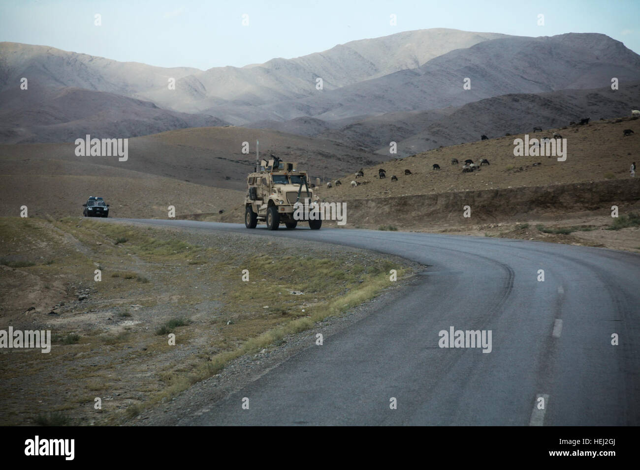 A U.S. Army Maxxpro mine resistant ambush protected vehicle, assigned ...