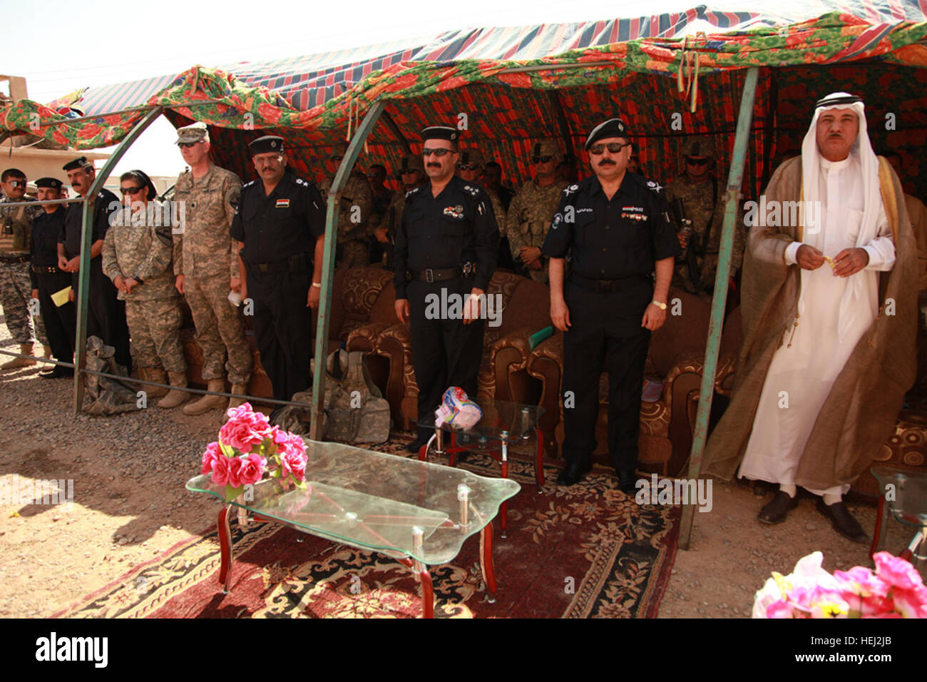 US Army 51784 Soldiers, Iraqi policemen and local leaders stand ...