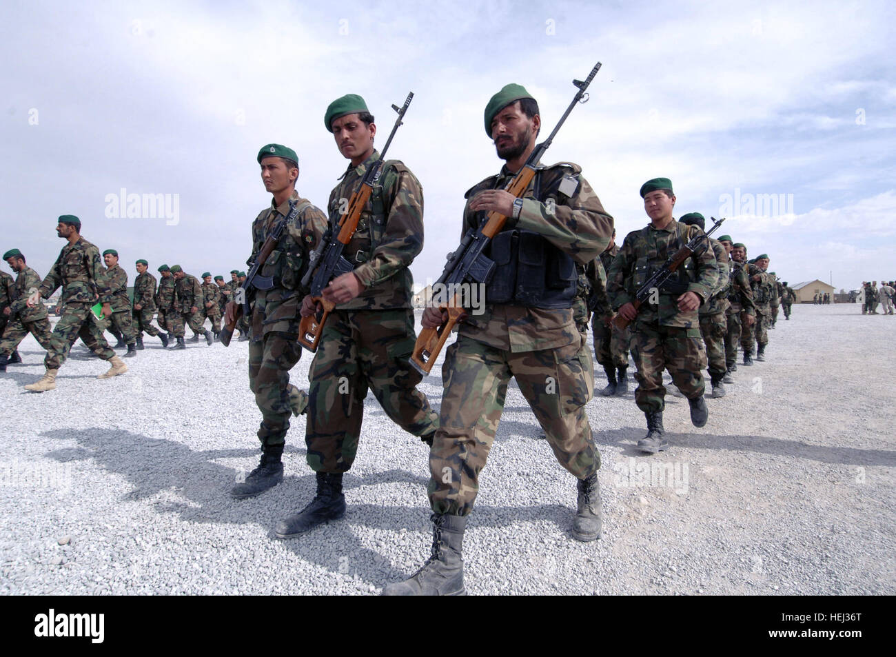 Afghan National Army Snipers marching during the closing ceremony of ...