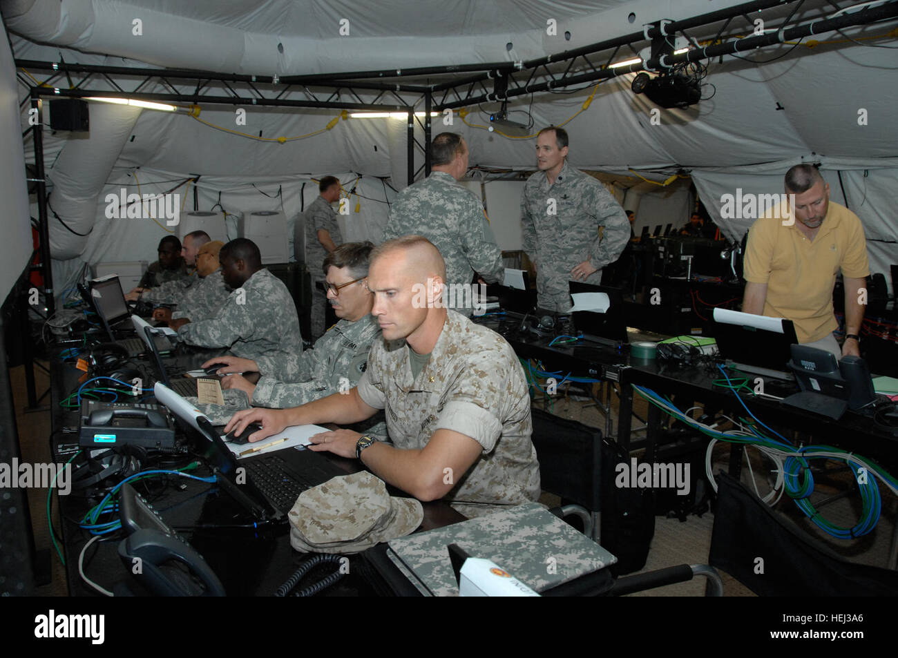 U.S. Army South Deployable Joint Command and Control personnel operate ...