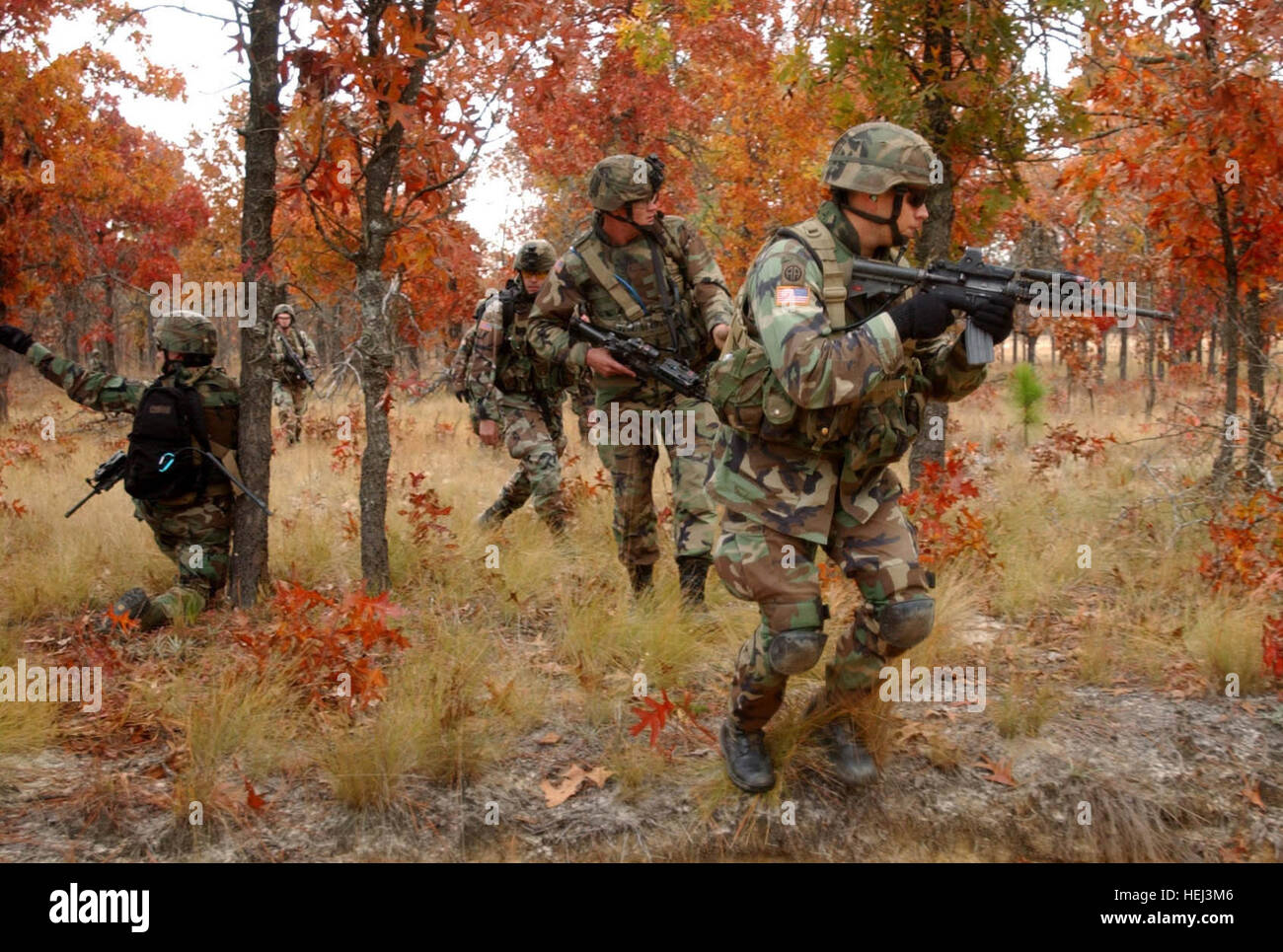 011205-A-5406-001 Paratroopers pull security as they cross a linear ...