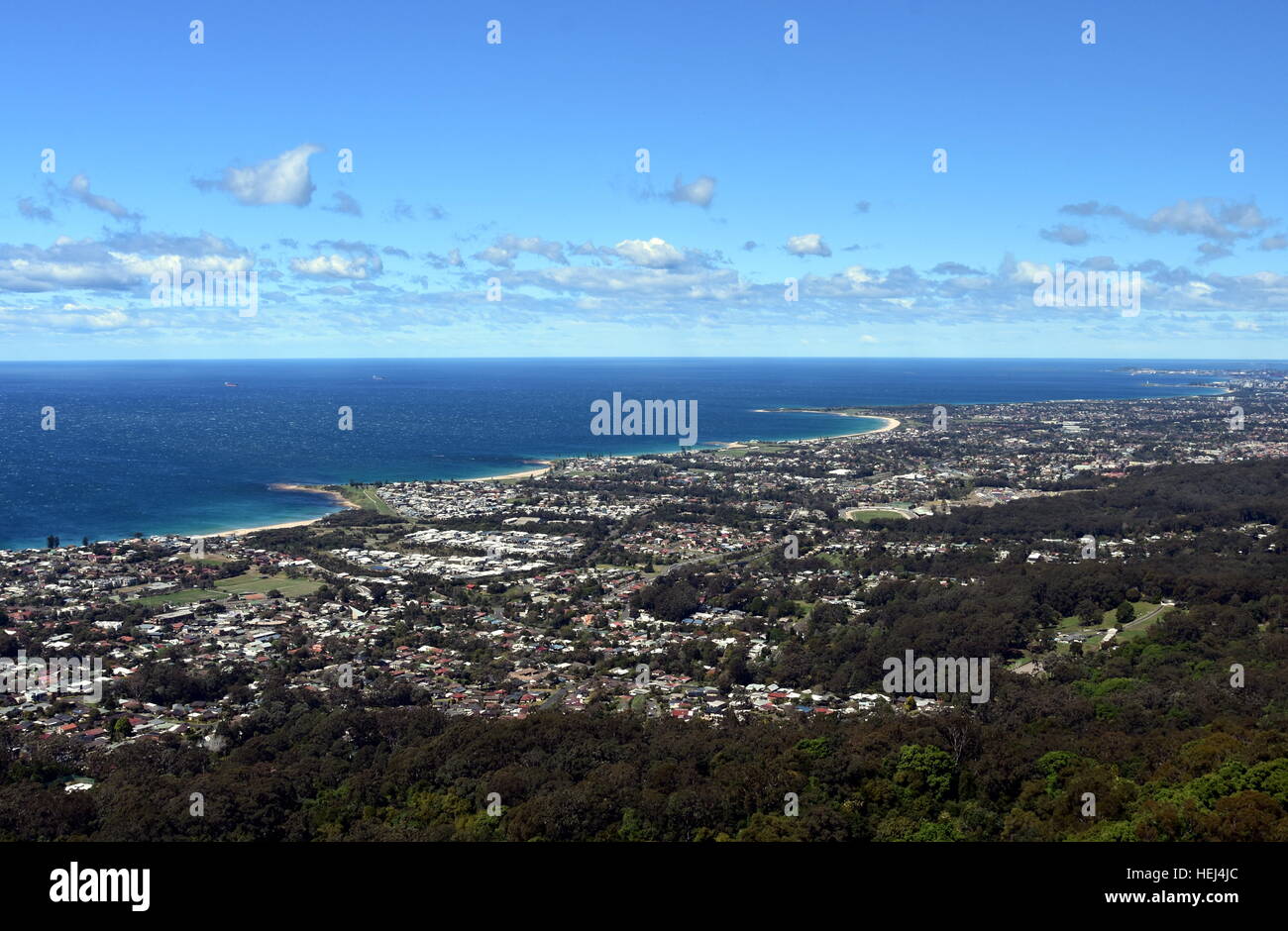 Bulli Beach and coastal view from Bulli Lookout, Sydney, Australia ...