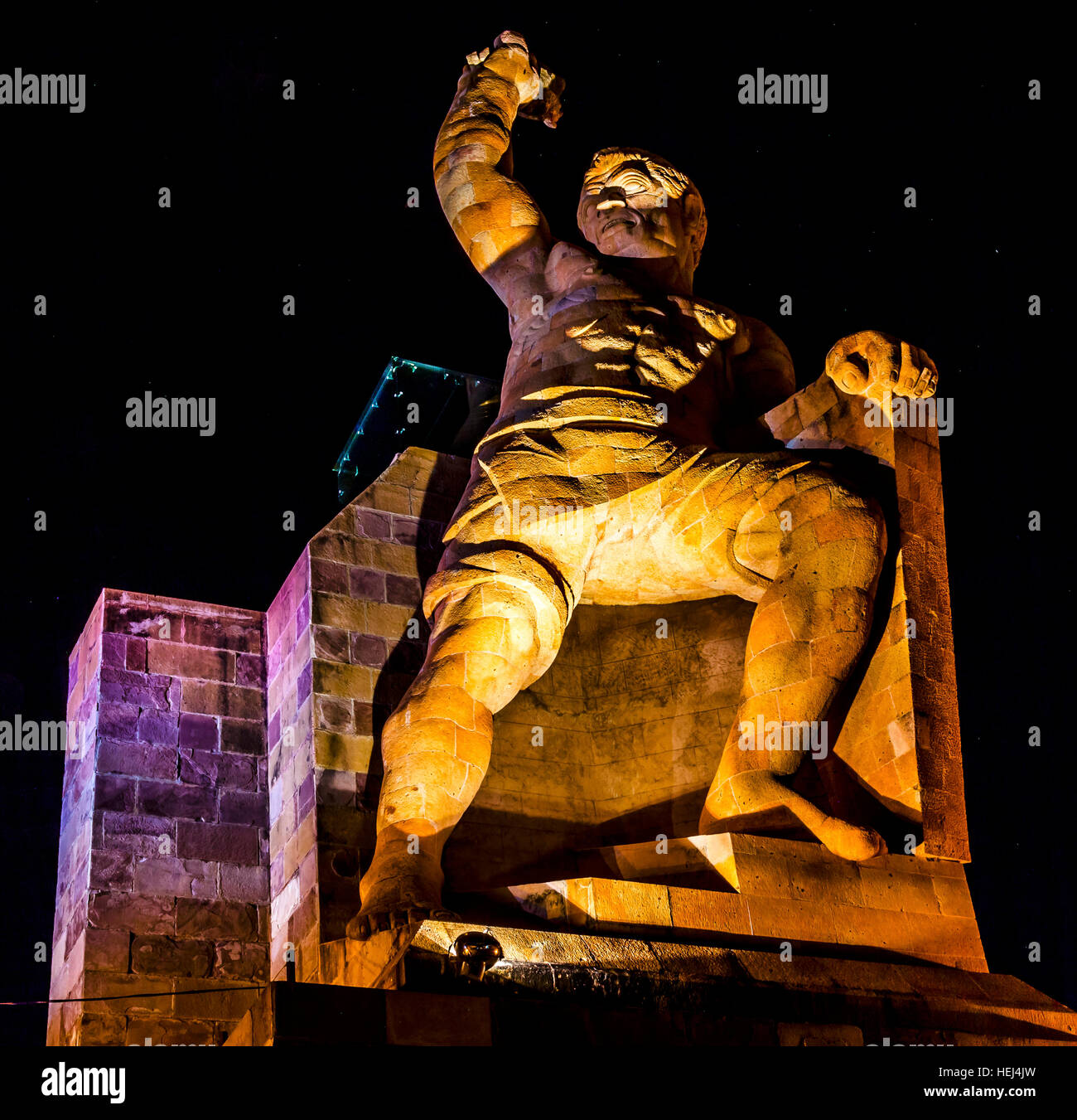 El Pipila Statue Night Stars Guanajuato Mexico. El Pipila is Juan Jose ...