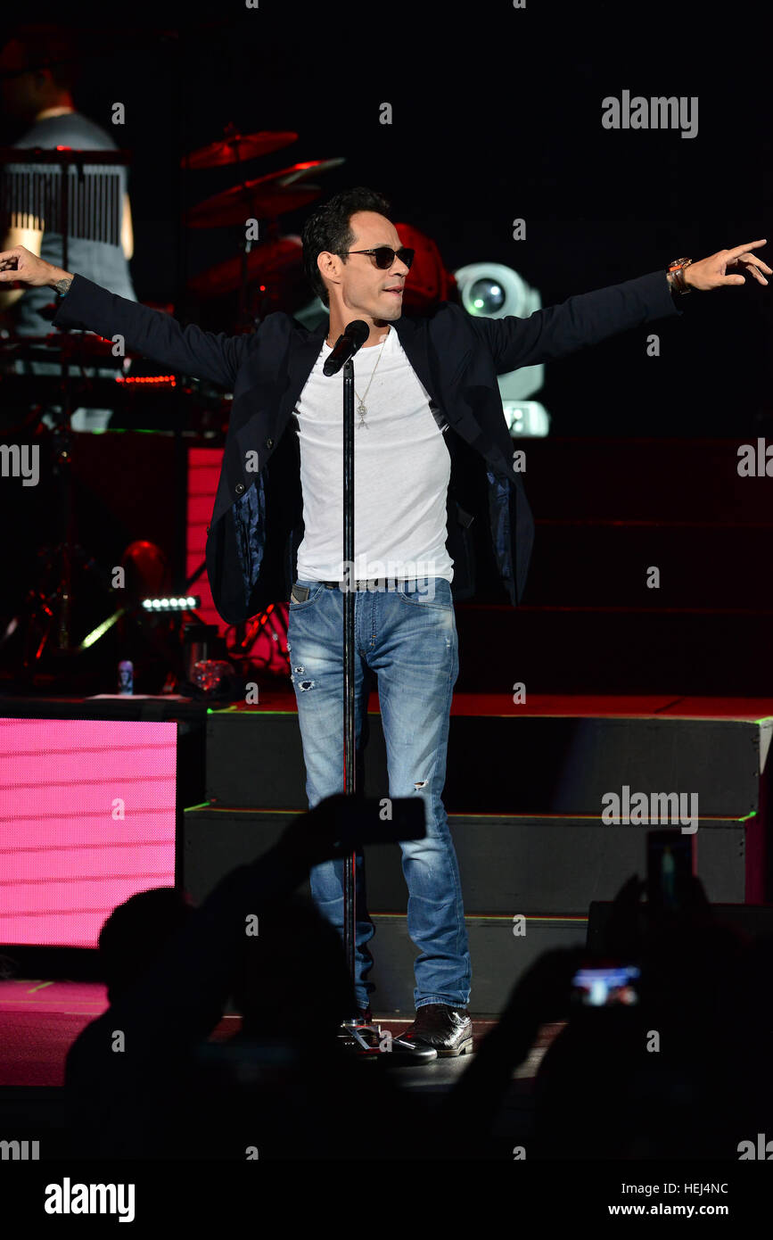 Marc Anthony performs onstage at American Airlines Arena in Miami ...