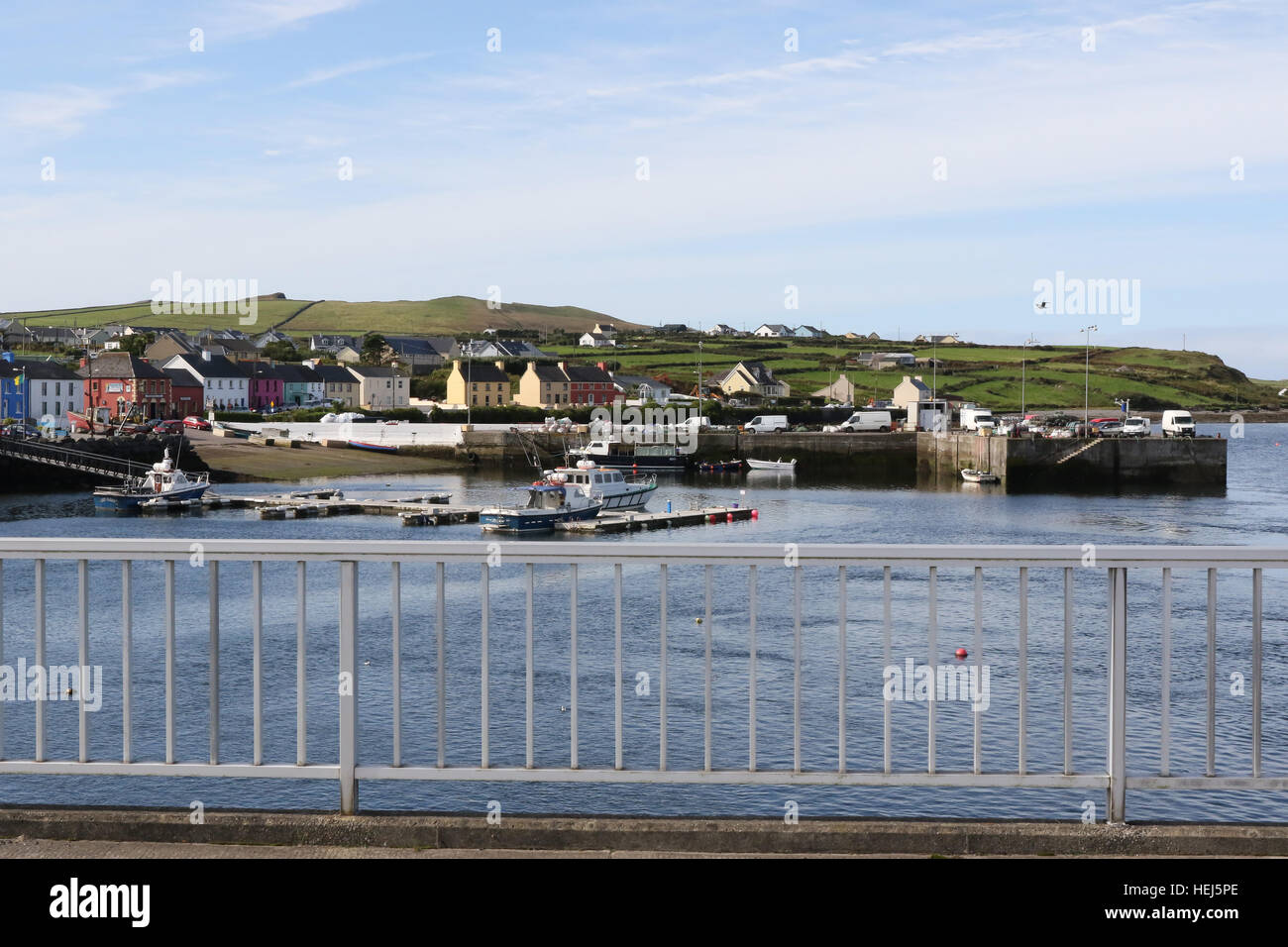 Portmagee Harbour and the village of Portmagee in County Kerry, Ireland ...