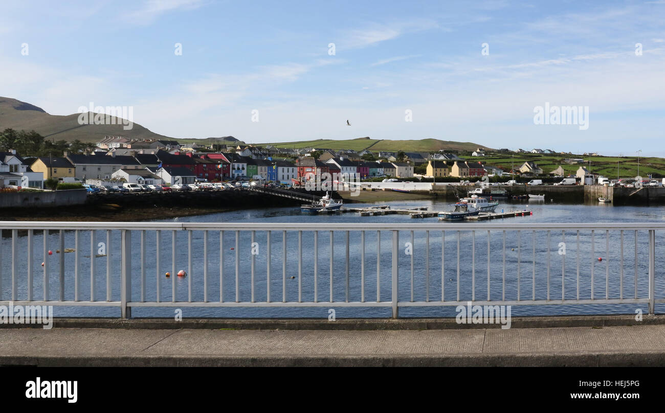 Portmagee Harbour and the village of Portmagee in County Kerry, Ireland ...