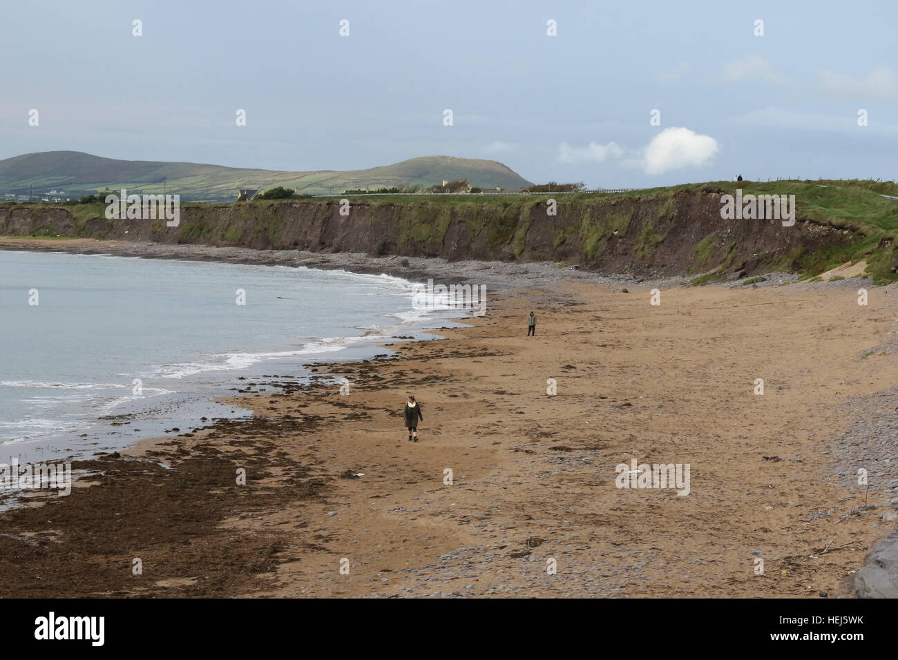 The beach at Waterville, County Kerry, Ireland, running alongside the ...