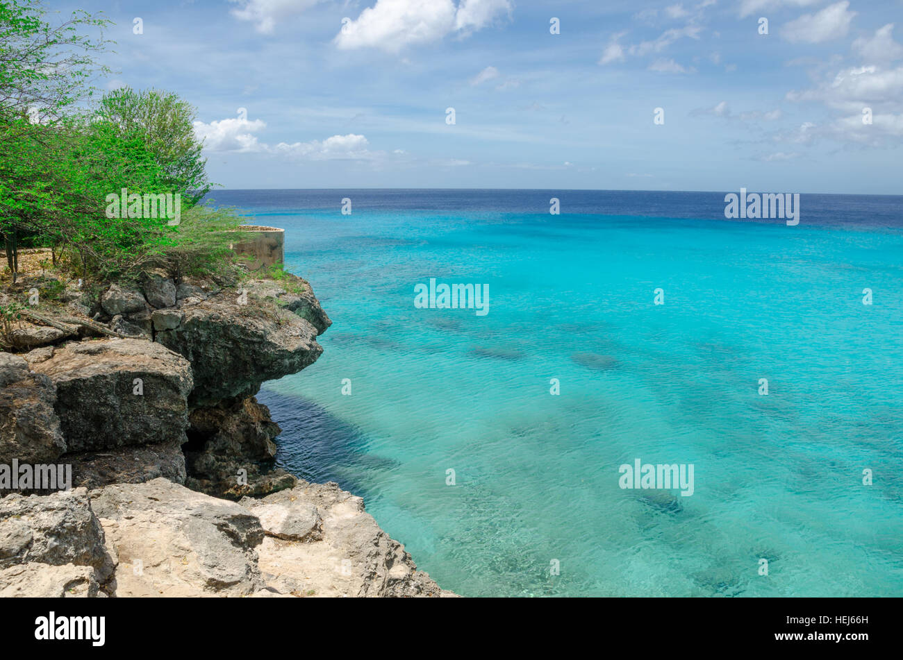 The beautiful Grand Knip Beach in the Dutch Antilles the island of ...