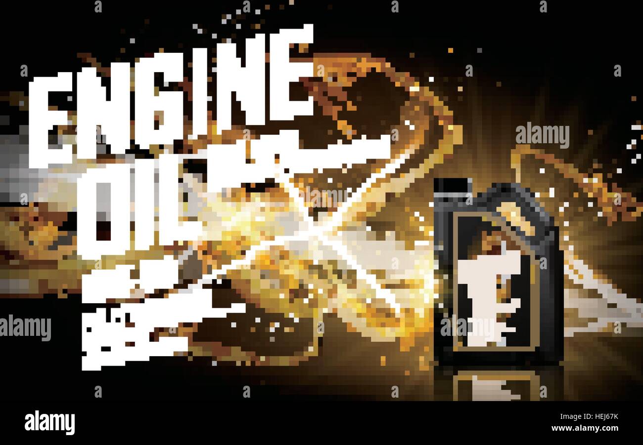 engine oil with golden beam background, 3d illustration Stock Vector ...