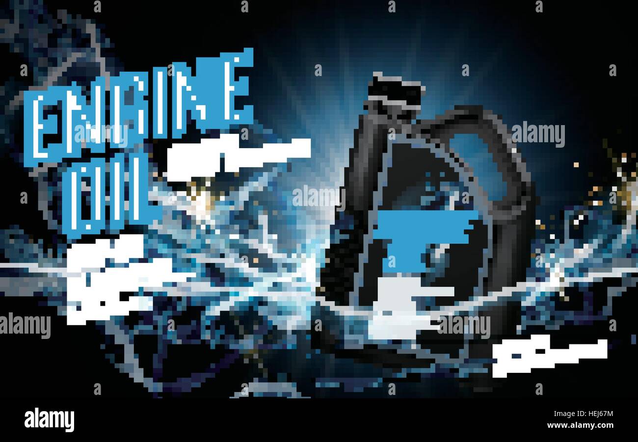 engine oil ad with blue current background, 3d illustration Stock ...