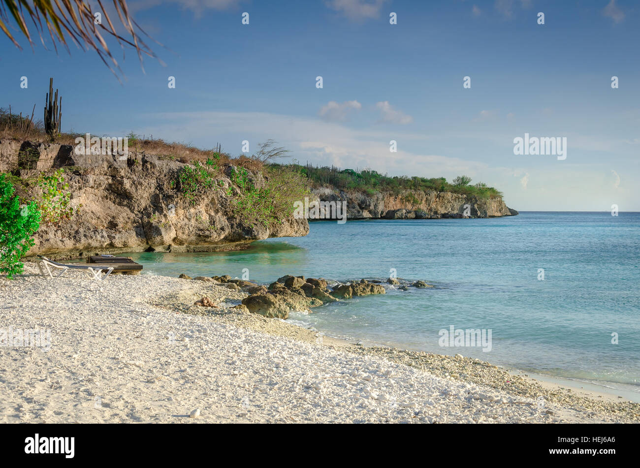 Porto Mari white sand Beach with blue sky and crystal clear blue water ...