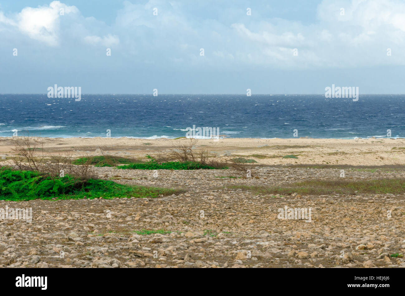 Panorama view of the turquoise Caribbean sea in Aruba Stock Photo - Alamy