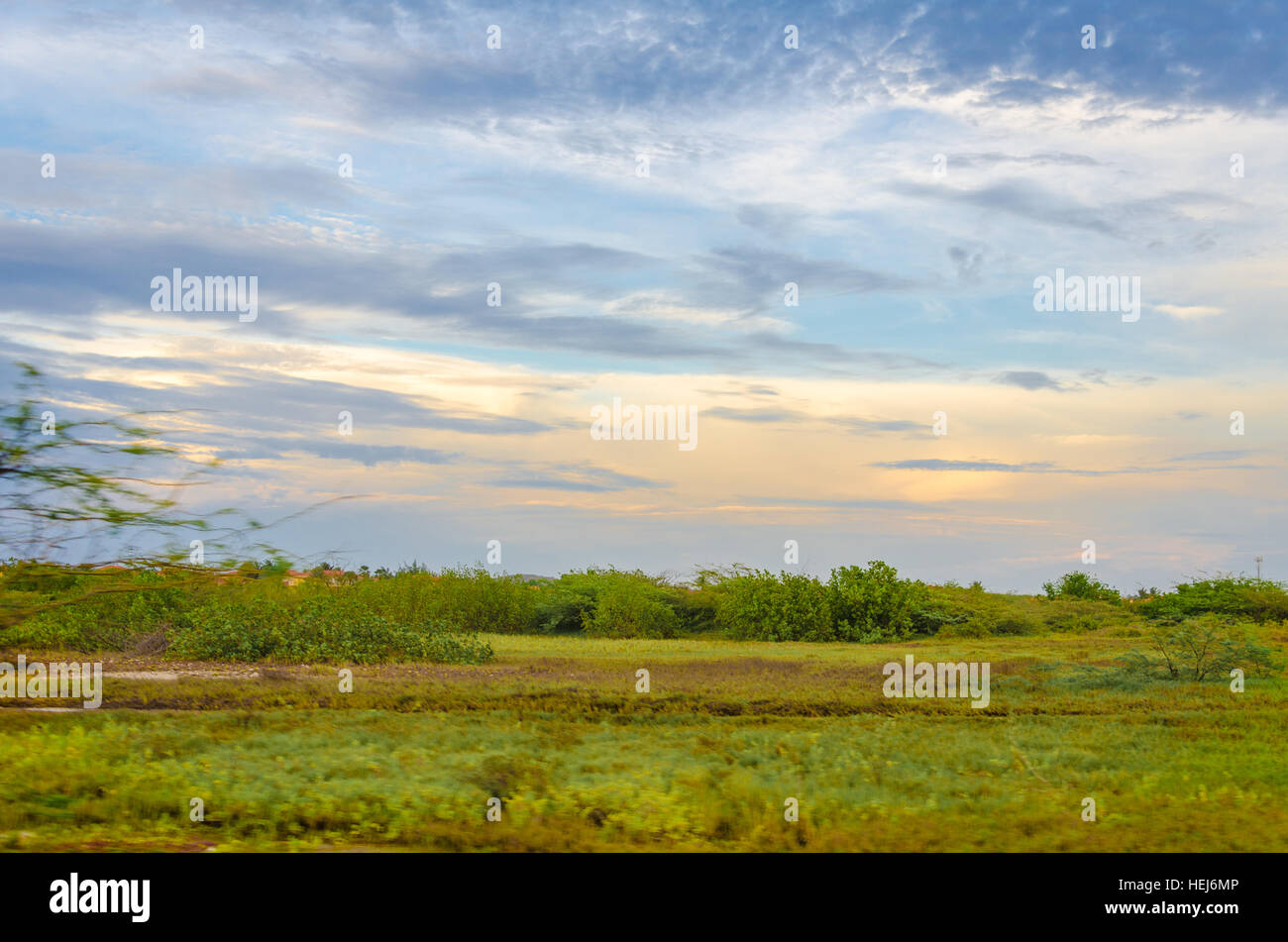 Amazing sky view of the Aruba island, a caribbean paradise Stock Photo ...
