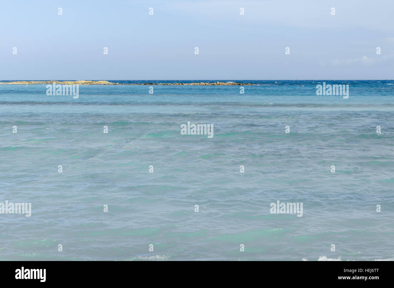 View from Baby beach on Aruba island in the Caribbean sea Stock Photo ...