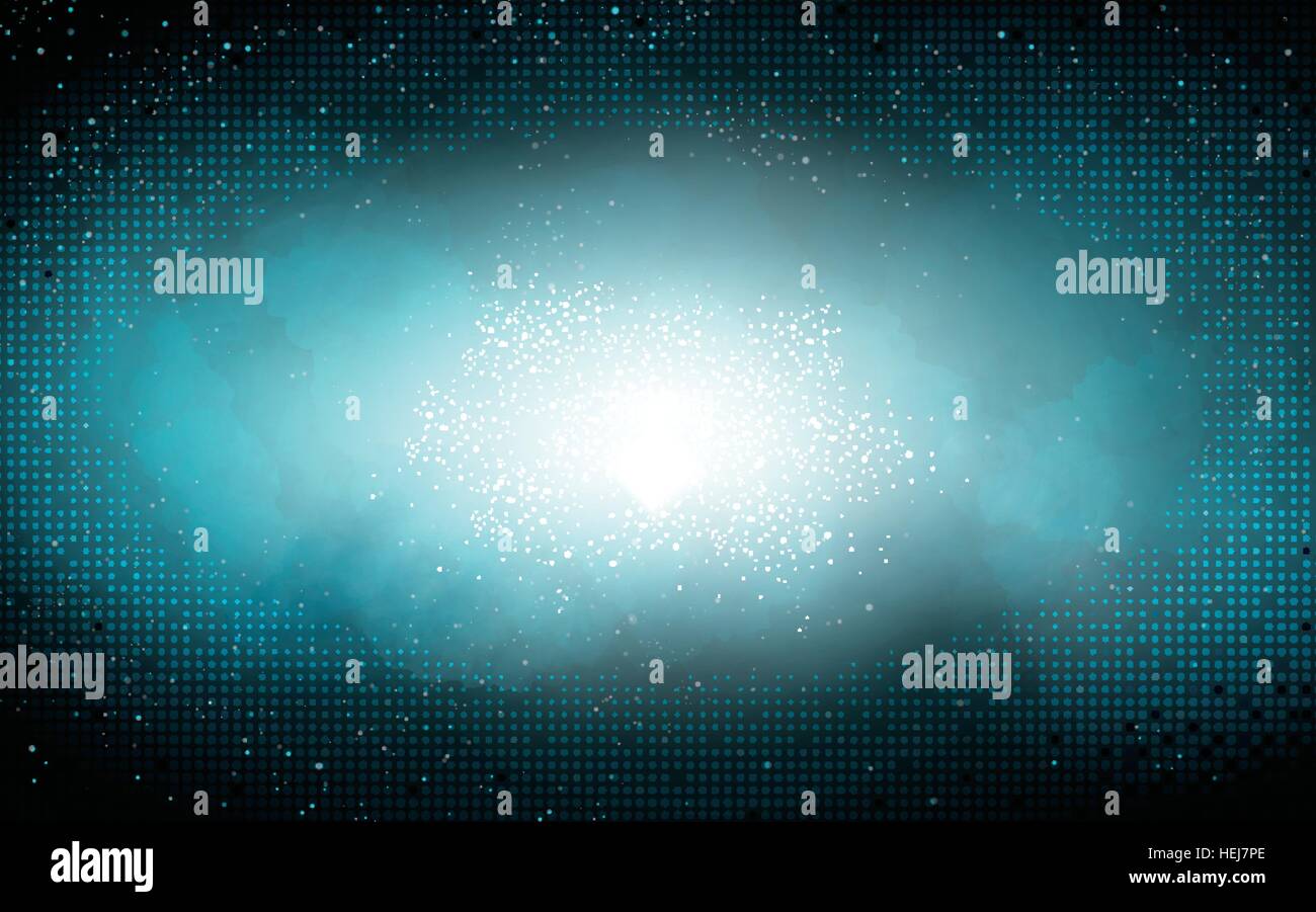 cyan space mist background, which builds a science fiction atmosphere ...