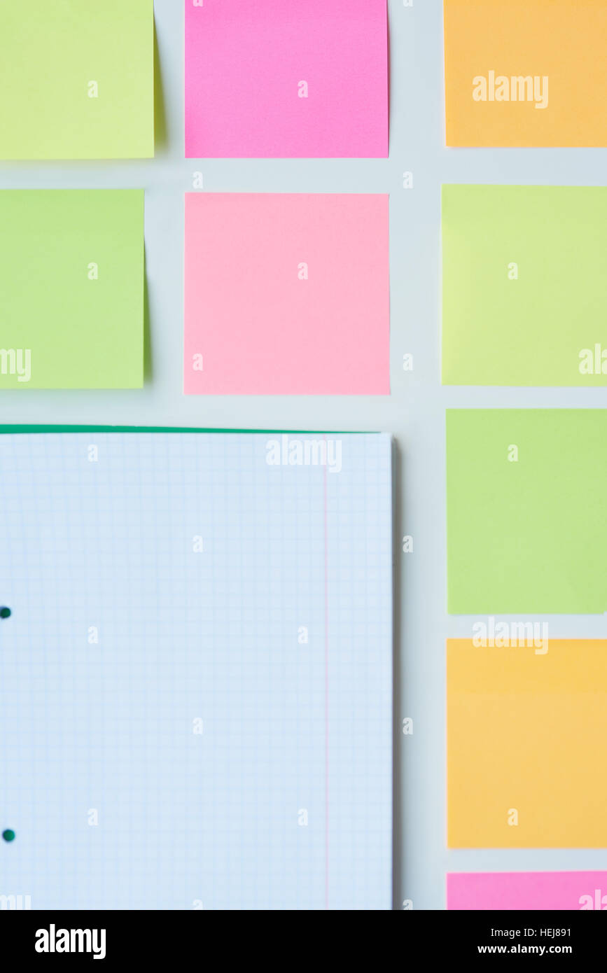 Blank sticky notes with piece of paper Stock Photo - Alamy
