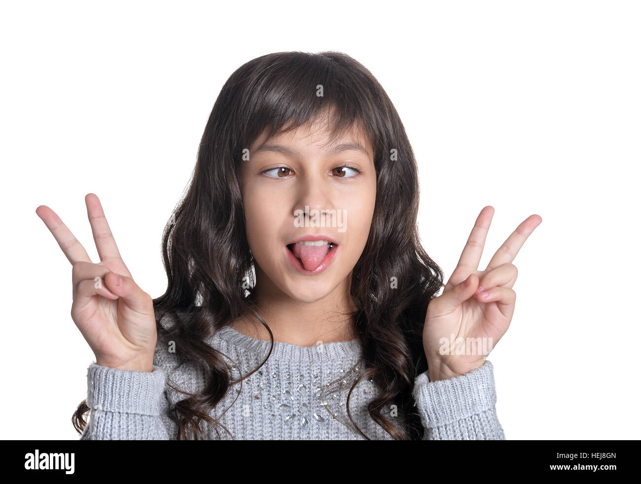 girl making facial expresions Stock Photo - Alamy