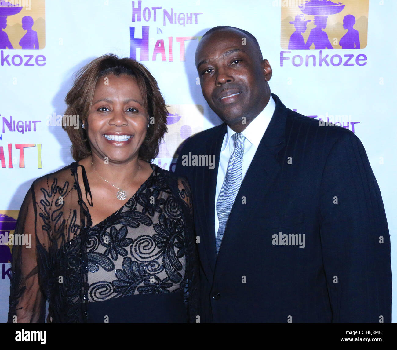 Dominique Boyer and Marceau Edouard attending the 'Hot Night in Haiti ...