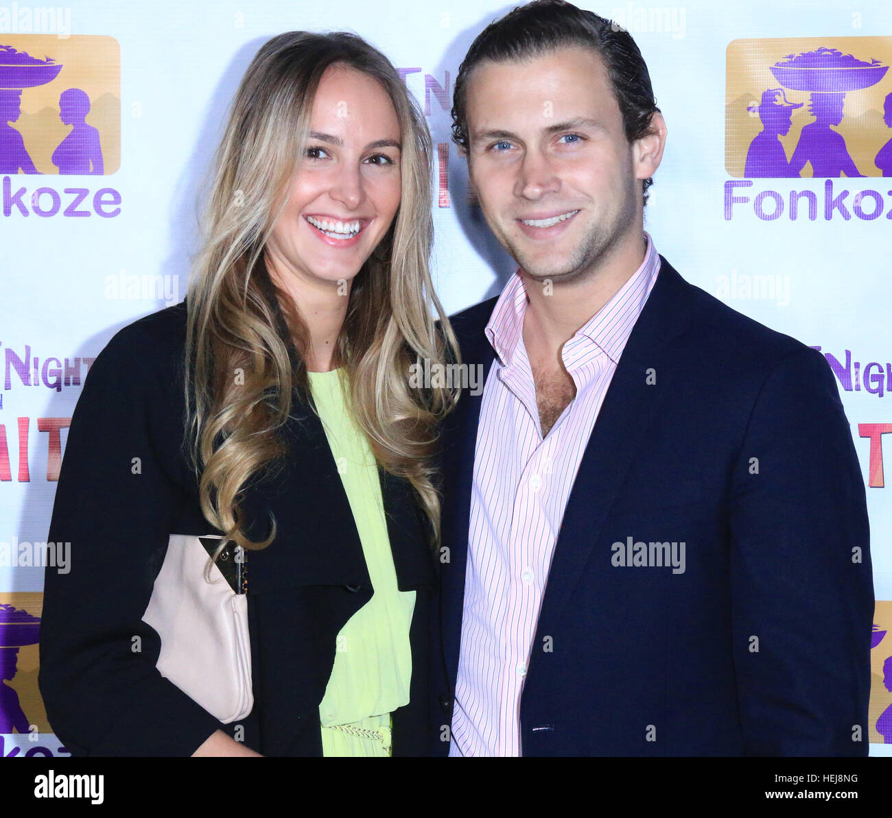 Elizabeth Gravier and Andrew Charbin attending the 'Hot Night in Haiti ...