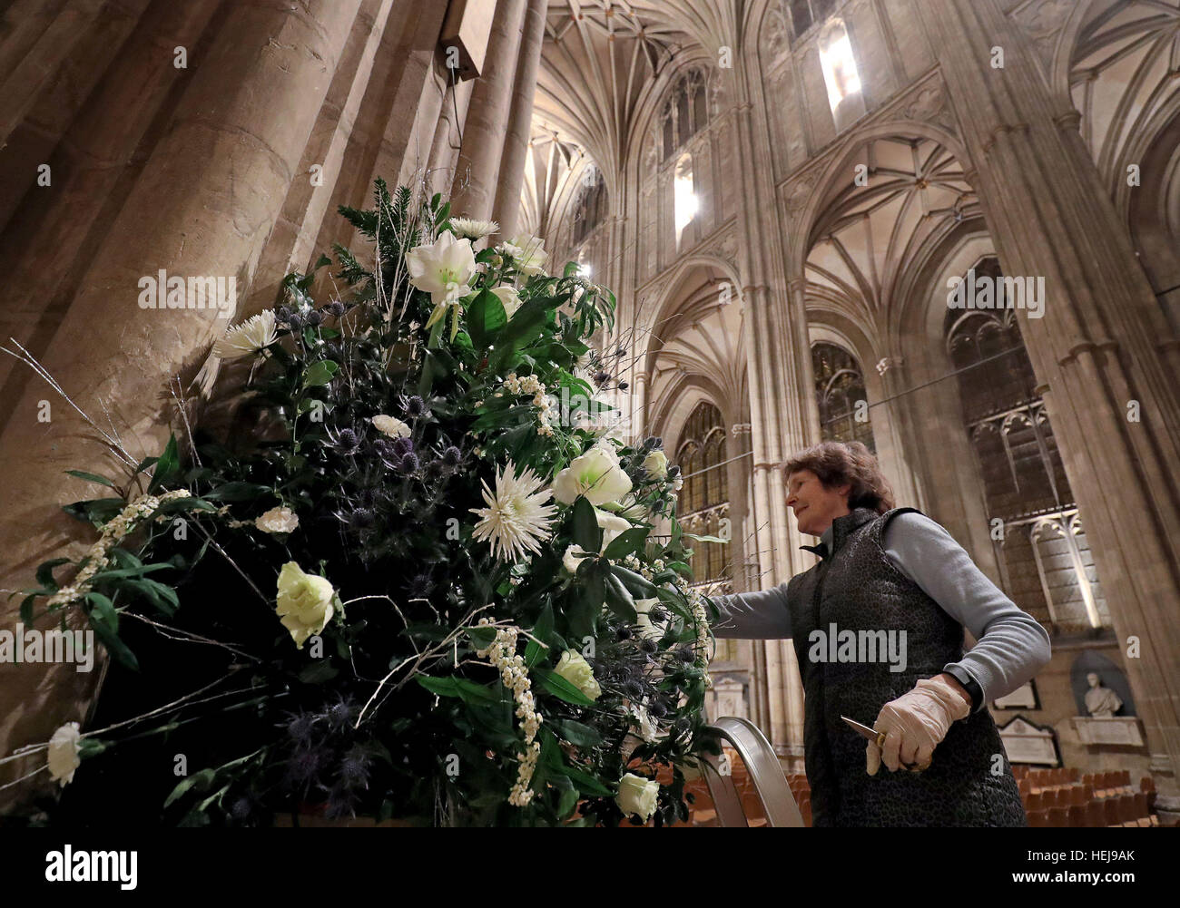 Valerie Hale of the Canterbury Cathedral Flower Guild, prepares a ...