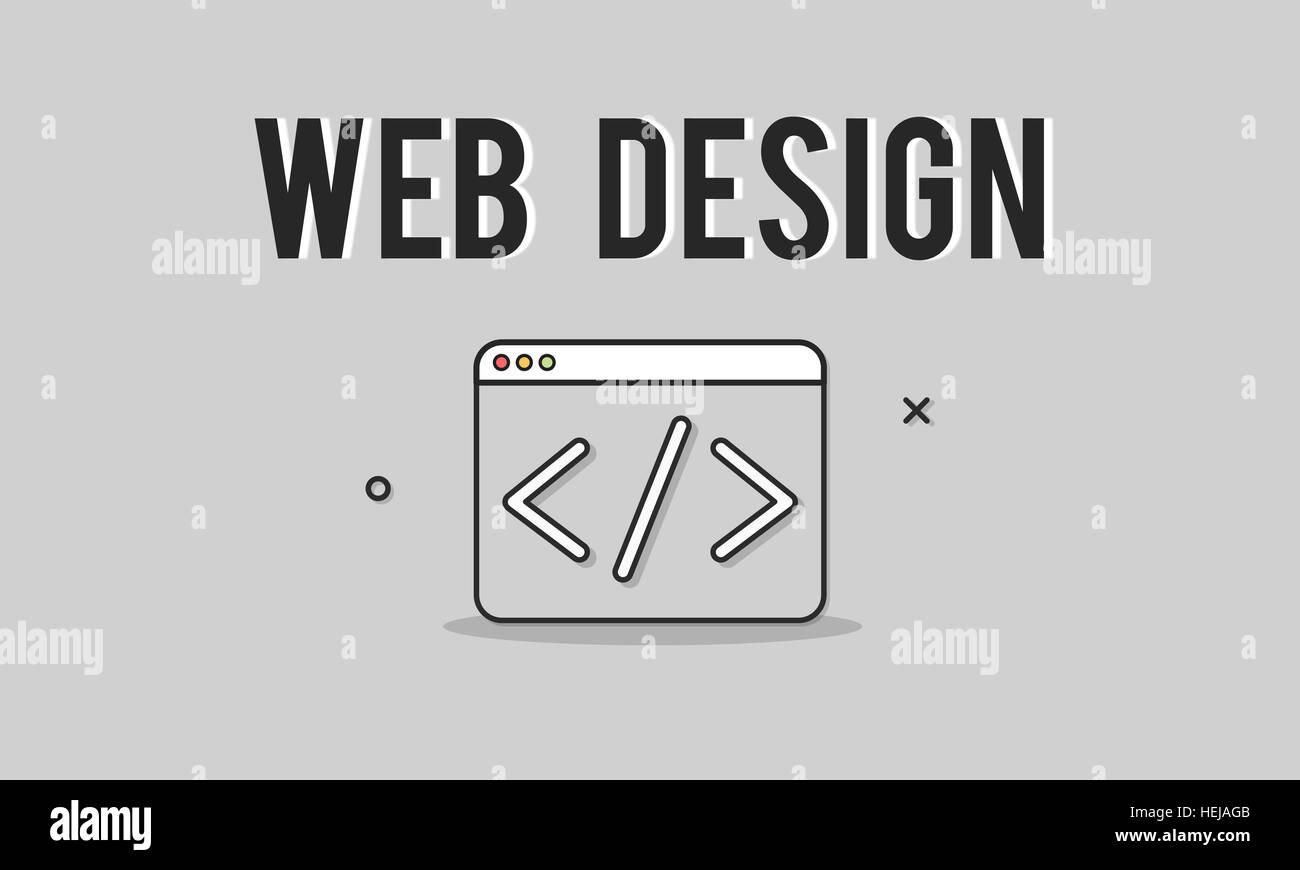 Web Development Symbol Icon Concept Stock Photo - Alamy