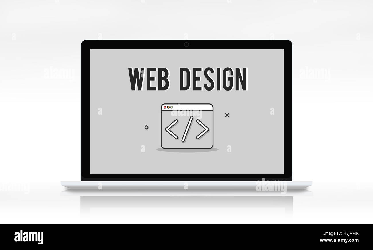 Web Development Symbol Icon Concept Stock Photo - Alamy