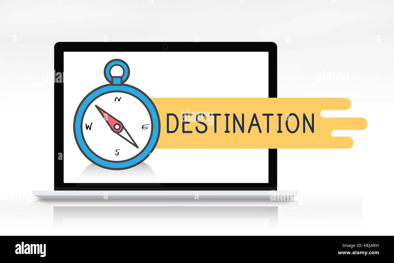 Destination Navigation Compass Graphic Concept Stock Photo - Alamy