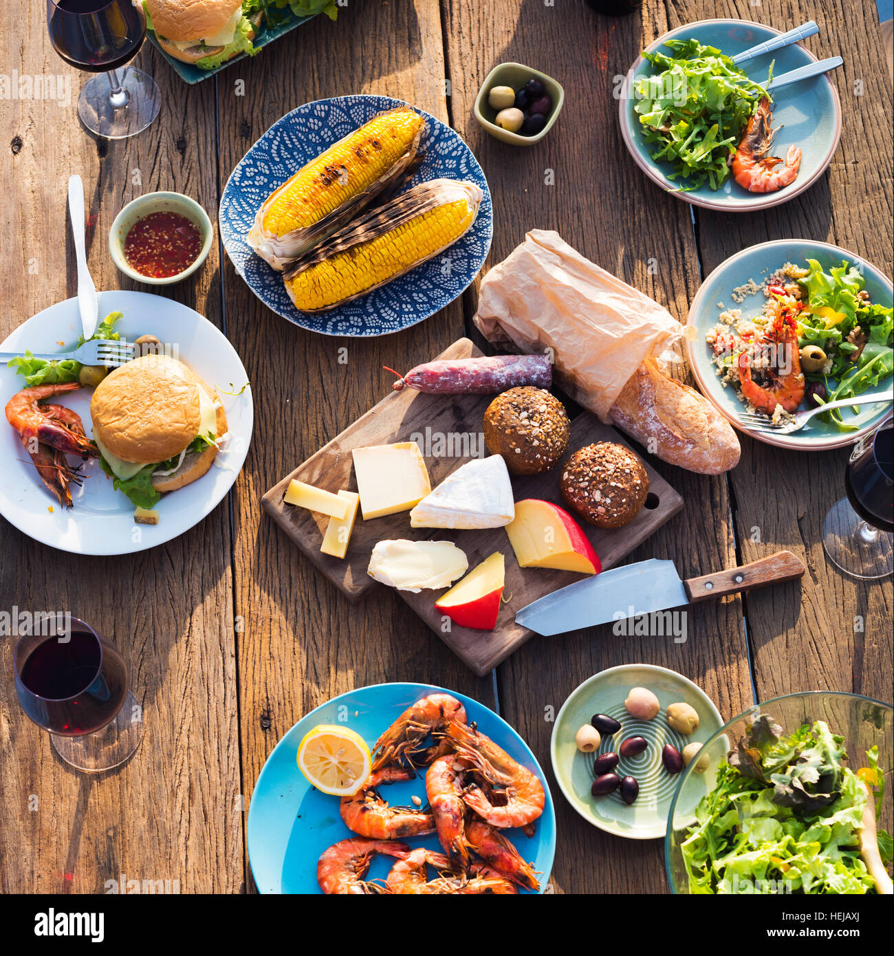 Dining Table Food Outdoors Concept Stock Photo - Alamy