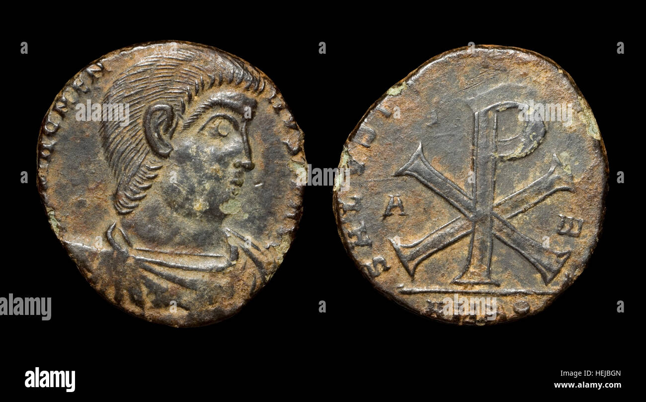 Roman Coin of the Emperor Magnentius Stock Photo - Alamy
