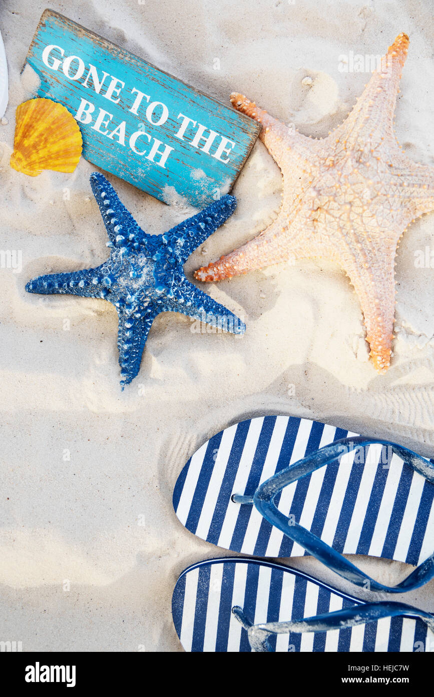 Gone to the Beach Summer Holiday Vacation Starfish Flip Flop Sandals ...