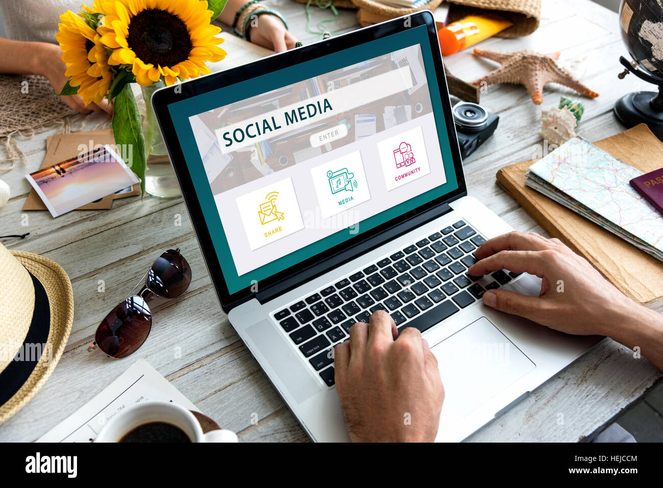 Social Media Share Community Graphic Concept Stock Photo - Alamy